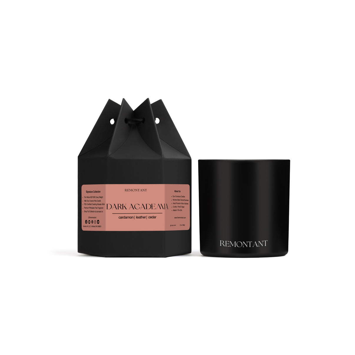 Dark Academia Candle | Cardamom ~ Leather ~ Cedar | Wood Wick Candle ...